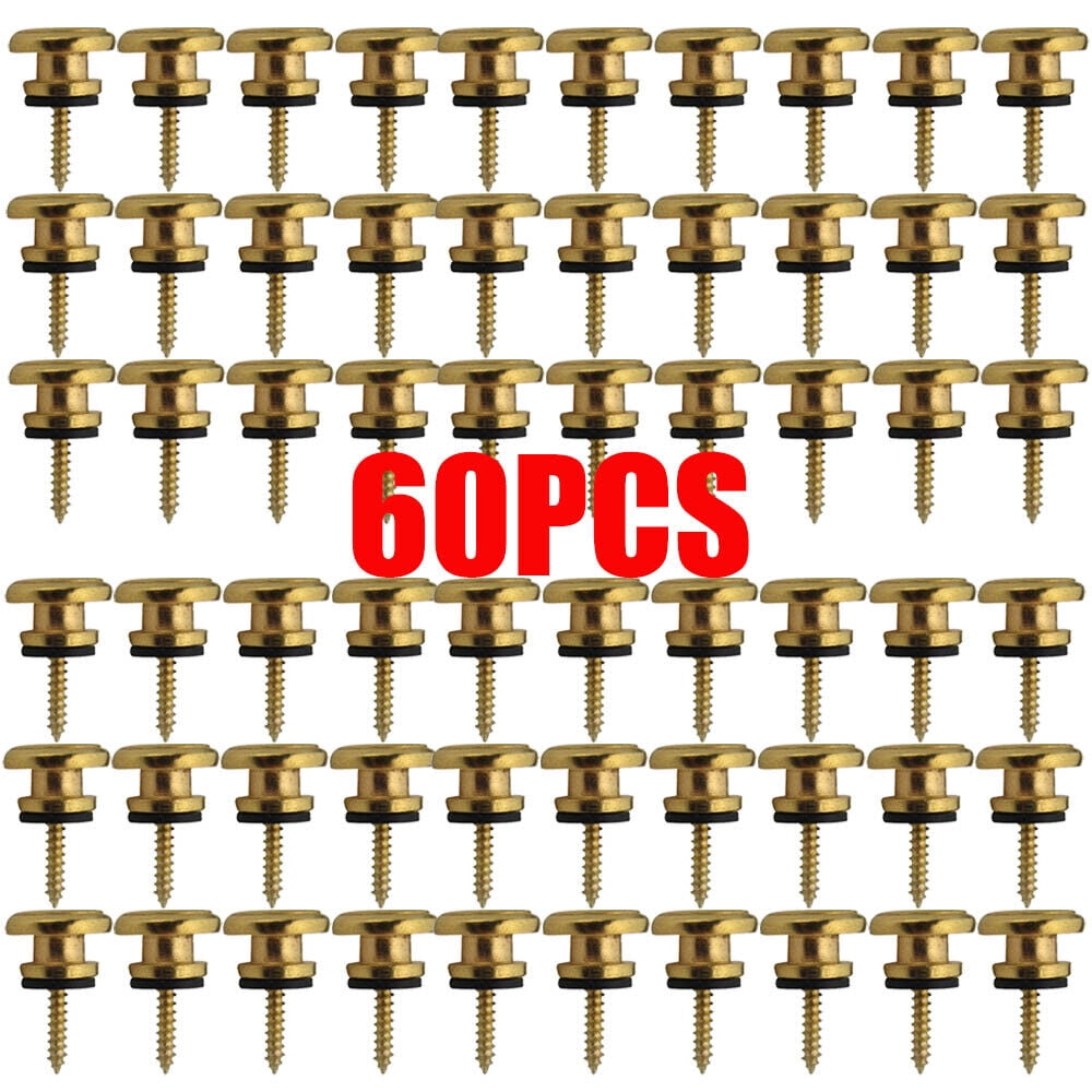 Gold Guitar Strap Buttons Strap Locks Mushrooms Head End Pins 60PCS ...