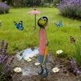 AURIGATE Wrought Iron Frog Figurine, Metal Garden Decor with Umbrella ...