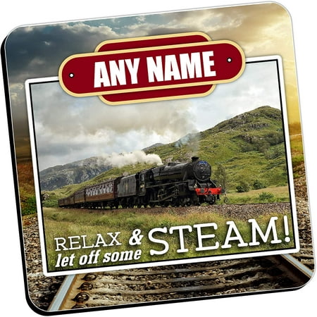 Personalised Coasters - Any Name's STEAM Train Wine Drinks Tea Coffee ...