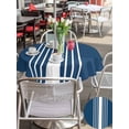 Abstract White Striped Round Outdoor Tablecloth with Umbrella Hole ...