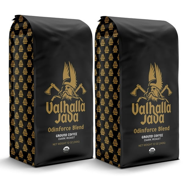 VALHALLA JAVA Bagged Coffee Grounds [12 Oz.] USDA Certified Organic (2 ...