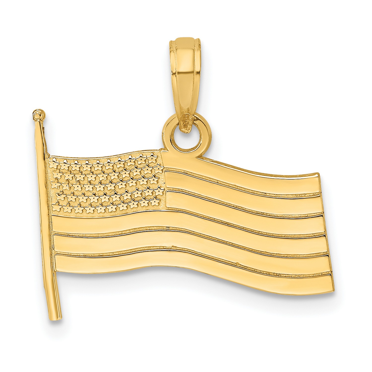 Jewelry Stores Network - 14k Yellow Gold United States American Flag ...