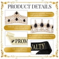 12 Pcs Prom Crown and Sash Set, King and Queen Tiara Rhinestone Crown ...