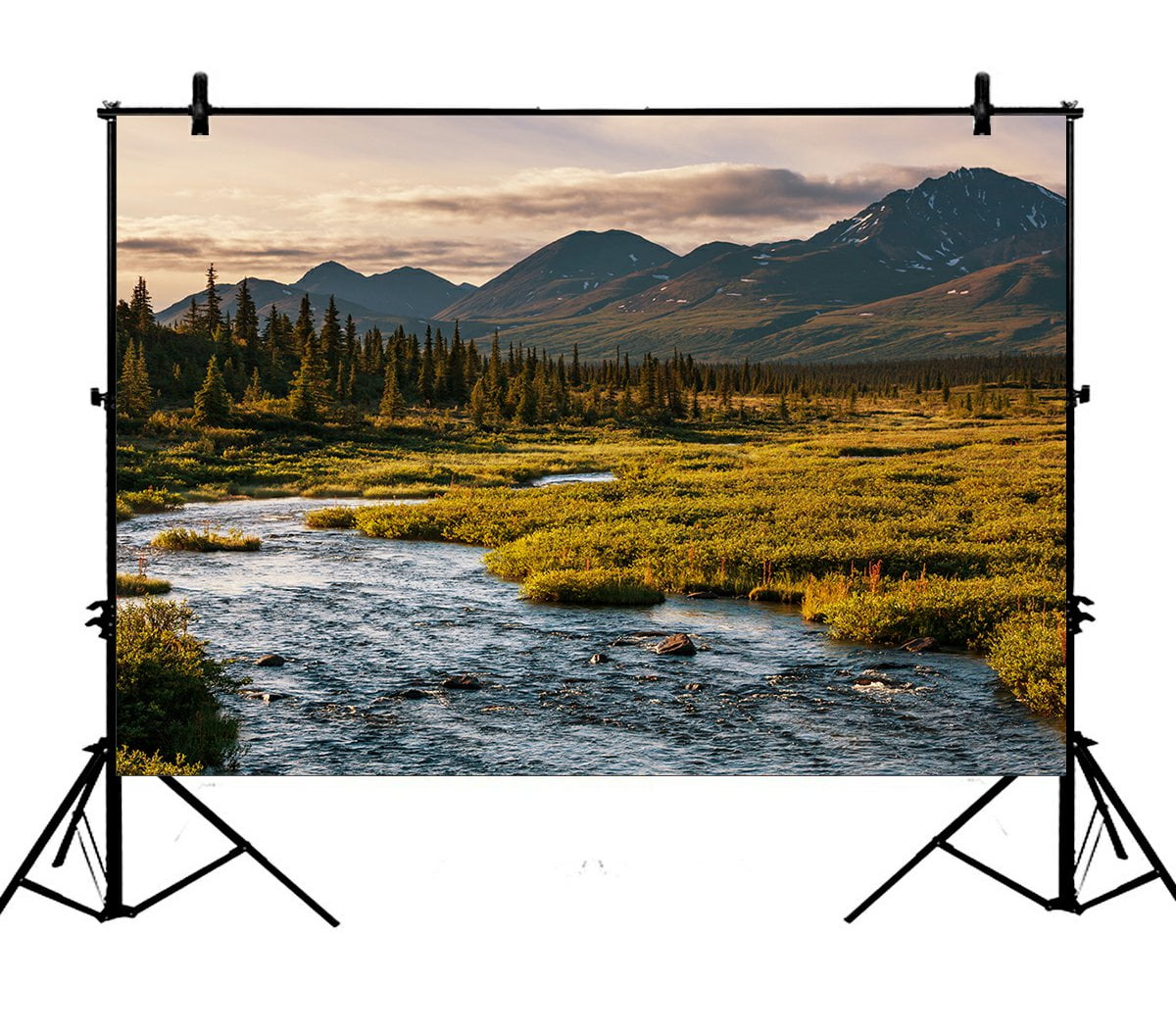 PHFZK 7x5ft Mountain Landscape Nature Scenery Backdrops, River on ...