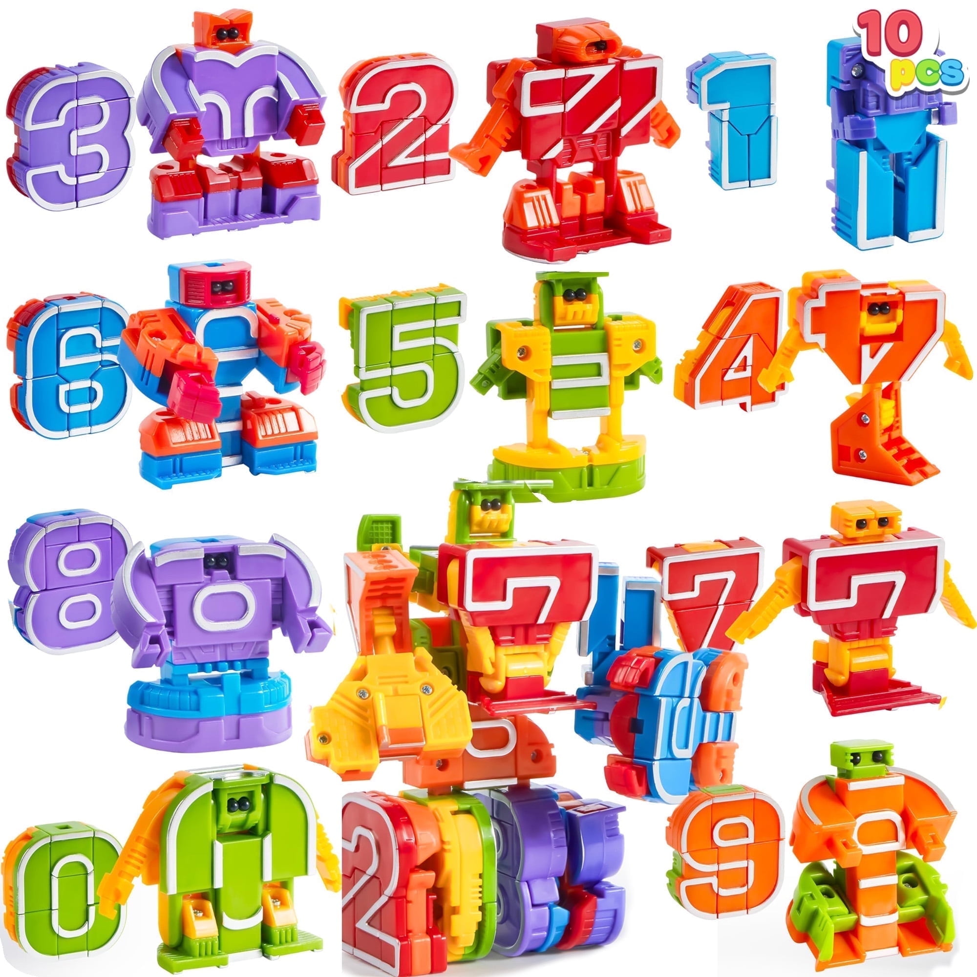 Click here for Grm 10 Pcs Number Bots Toy 10-In-1 Transforming Ro... prices