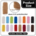 16 Rolls 16 Colors Polyester Elastic Machine Embroidery Threads Round ...