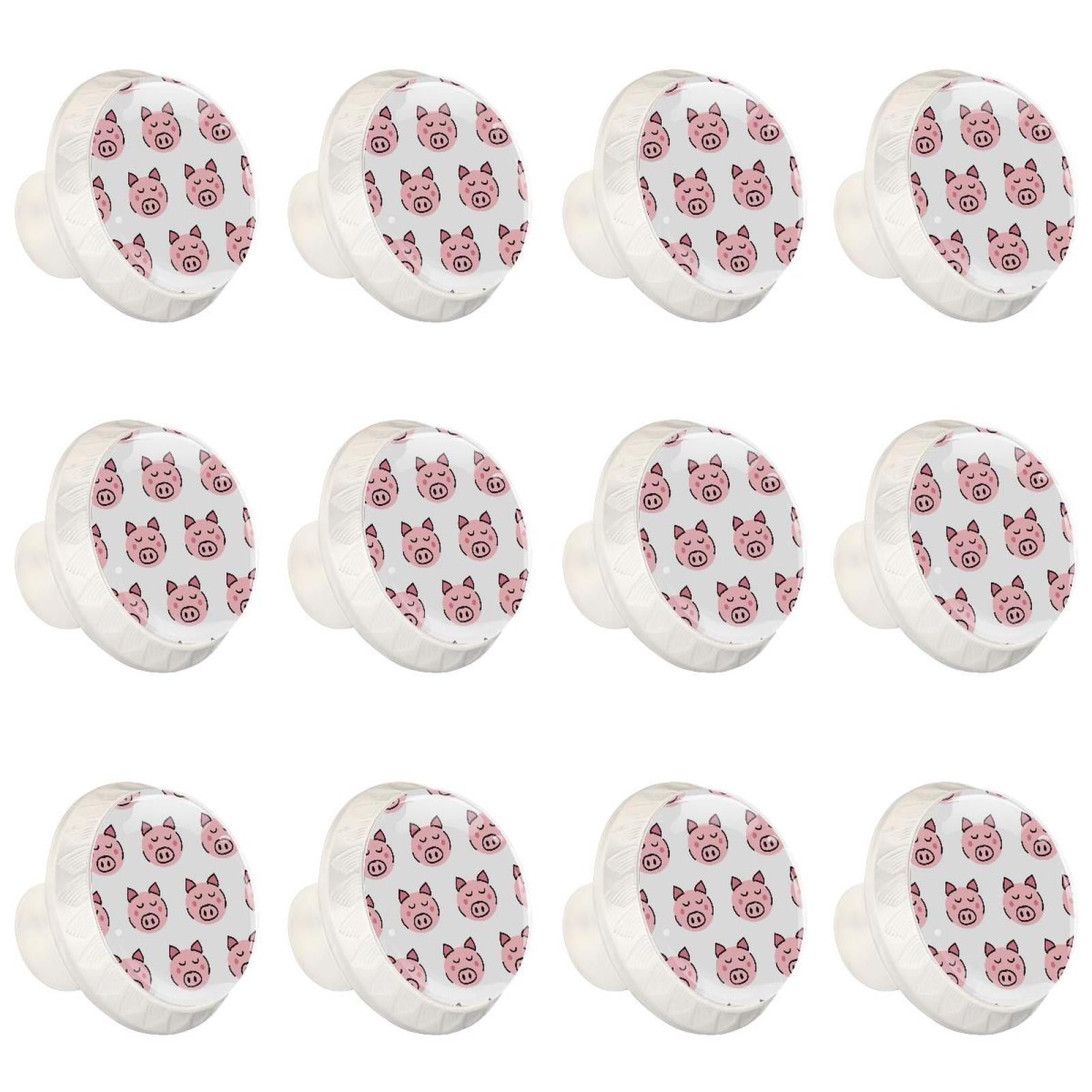 12 Pcs Pig Animal White Knobs for Kitchen Cabinet Cupboard Dresser ...