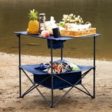 OuterSpa Folding Camping Table, 30"x24", Portable Outdoor Picnic ...