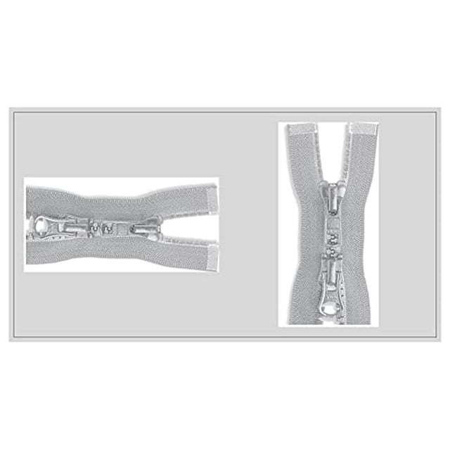 #5 Molded Vislon Light Grey YKK Jacket 2-Way Separating Zipper - Choose ...