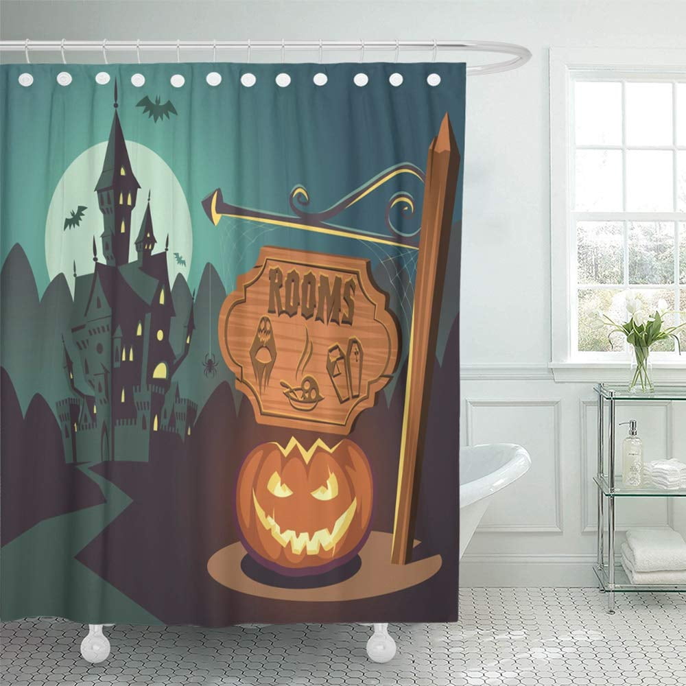 KSADK Castle Spooky Halloween Hotel Dracula Sign Autumn Back Lit Bat ...