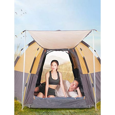 Toogh 3-4 Person Camping Tent 60 Seconds Set Up Tent Waterproof Pop Up Hexagon Outdoor Sports ...