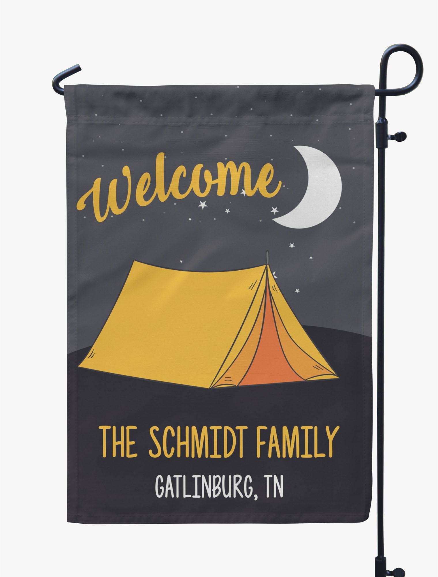 Printtoo Grey Welcome Campsite Personalized Camping Flags For Campers ...