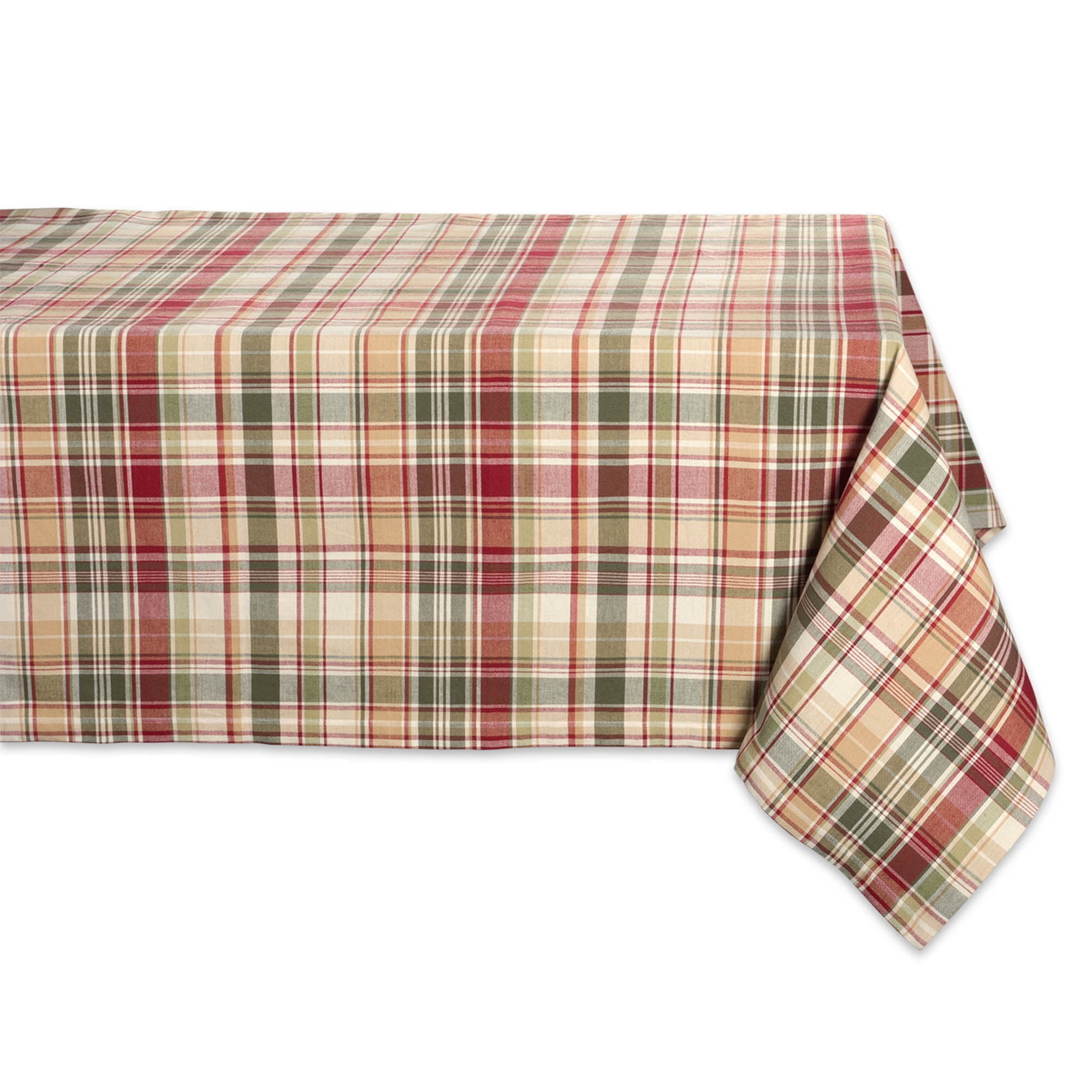 Contemporary Home Living 52" Red and Green Plaid Square Outdoor ...