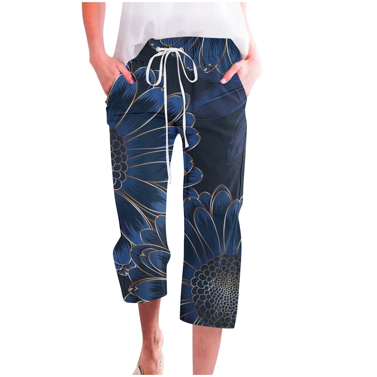 Click here for Juranmo Floral Print Capri Pants For Women Casual... prices