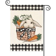 Toland Home Garden Vintage Easter Bunny Easter Flag Double Sided 12x18 ...