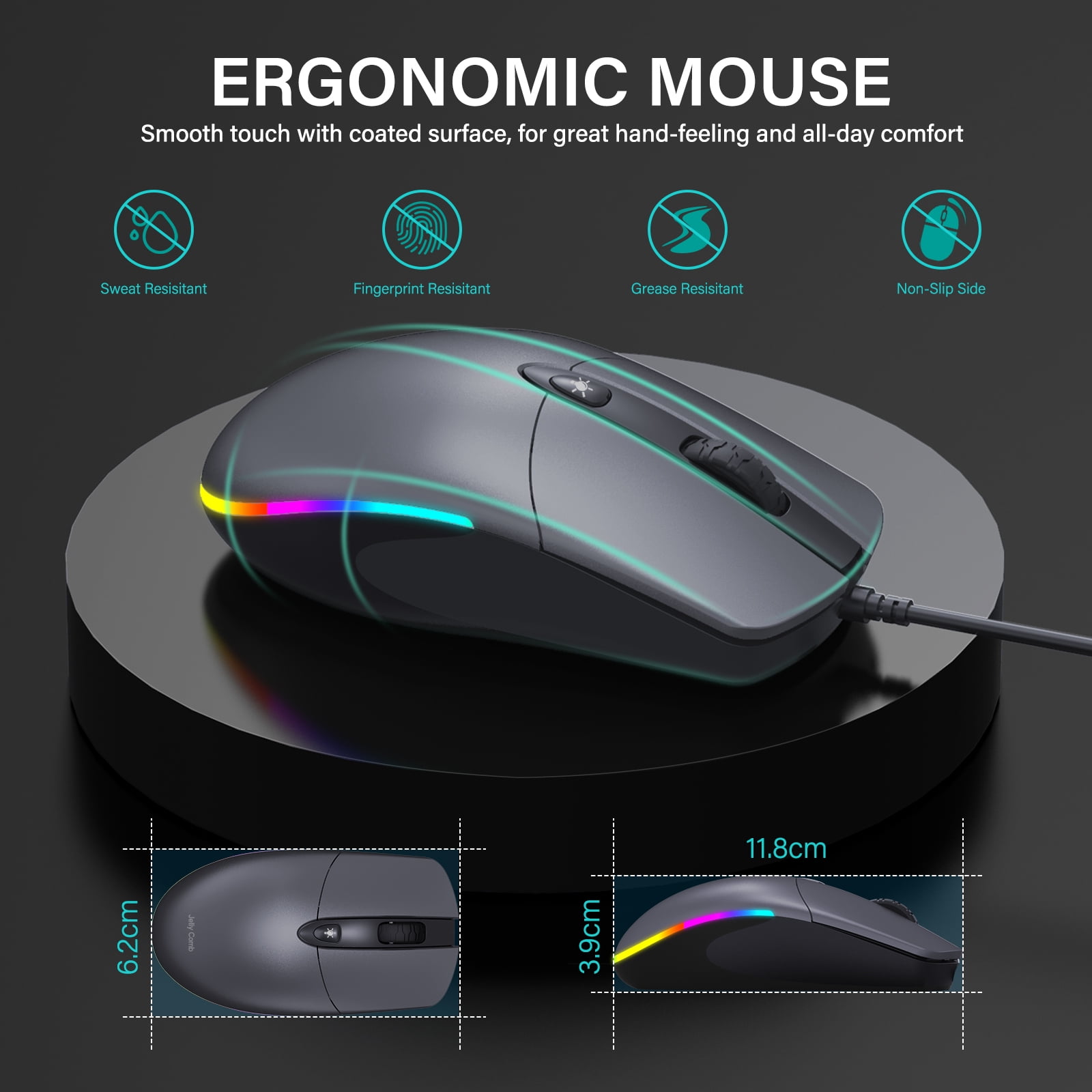 Buy Jelly Comb Wired Mouse, Optical Gaming Mice with Silent Clicking ...