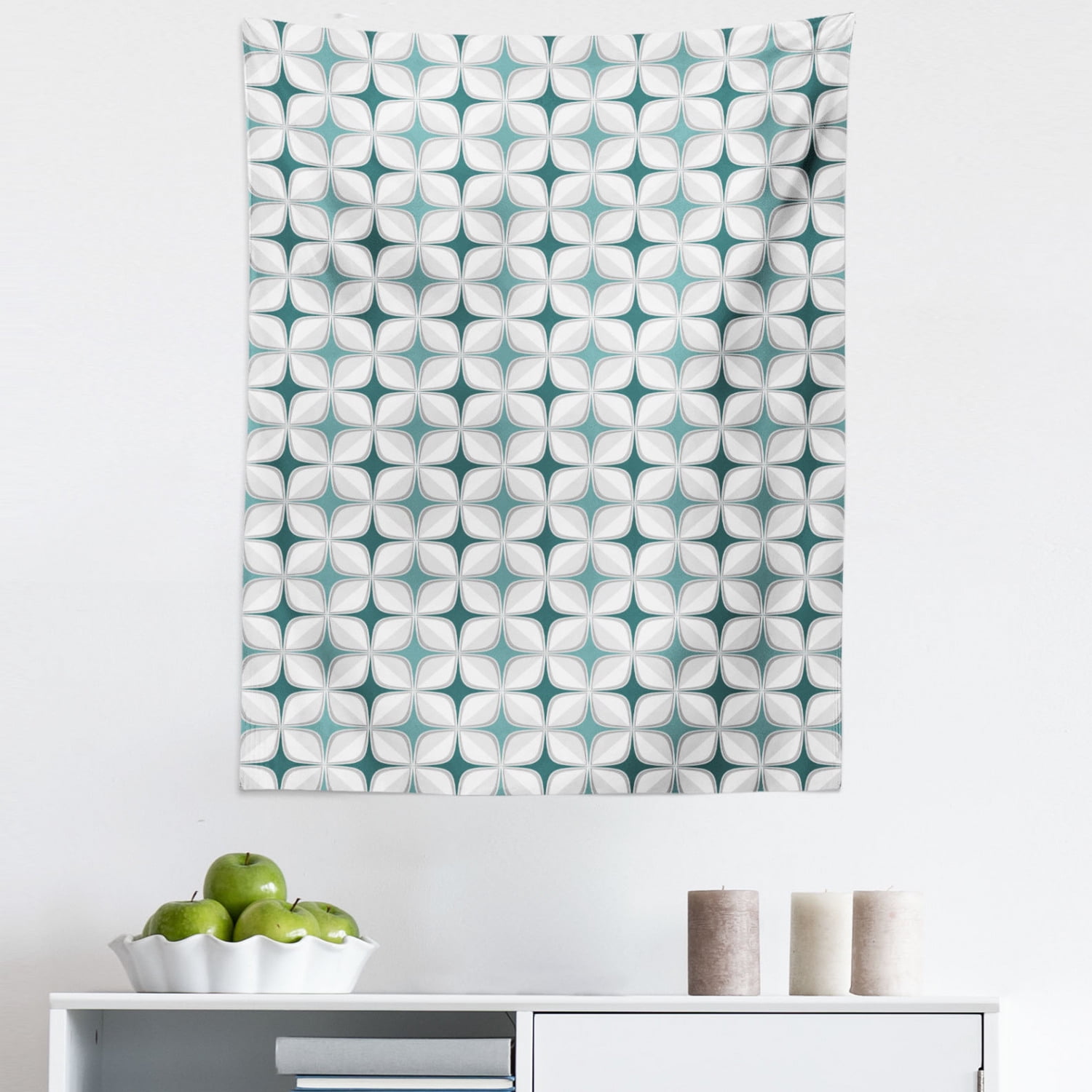 Abstract Tapestry, Retro Illustration of Star Shaped Repetitive ...
