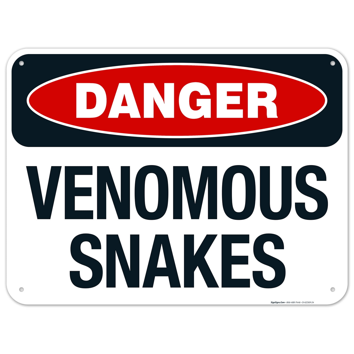 Danger Venomous Snakes Sign, - Walmart.com
