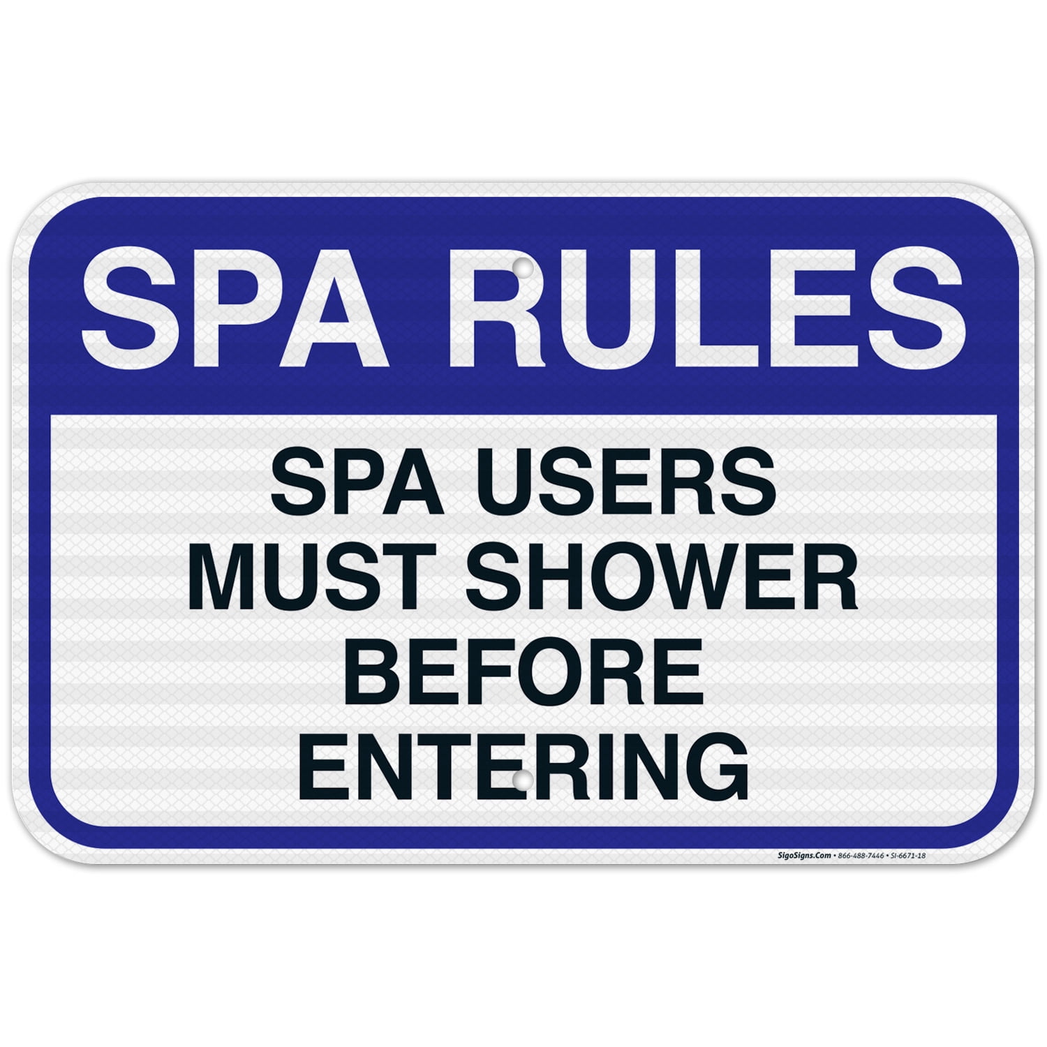 Spa Rules Sign, Pool Sign, (SI-6671) - Walmart.com