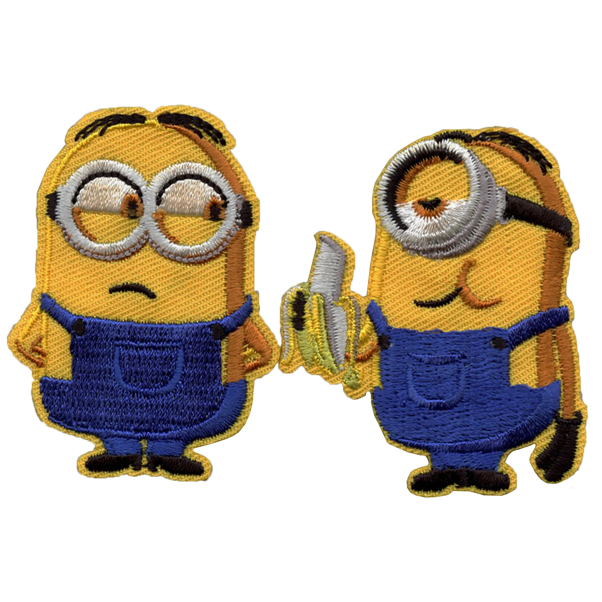 Despicable Me Kevin and Stuart Patch Minions Eating Banana Embroidered ...