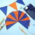 42 Pcs Colorful Pennant Banner Flag Blue Orange Bunting Triangle Banner ...