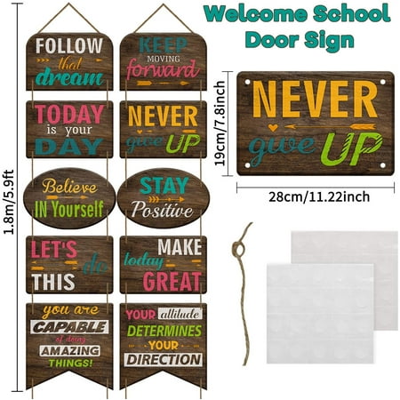 Motivational Porch Sign Classroom Inspirational Cards Banner Positive ...