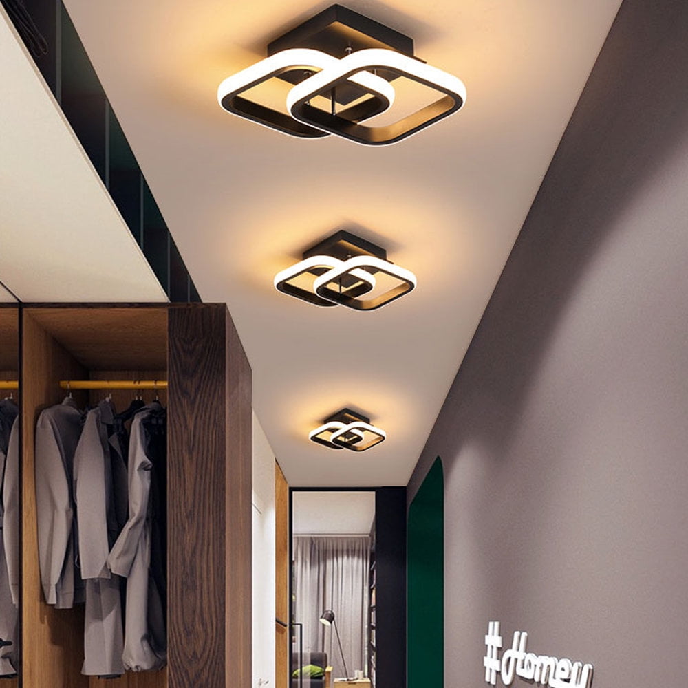 ADISUN LED Modern Overhead Light, Square Ceiling Fixture for Room, Warm ...