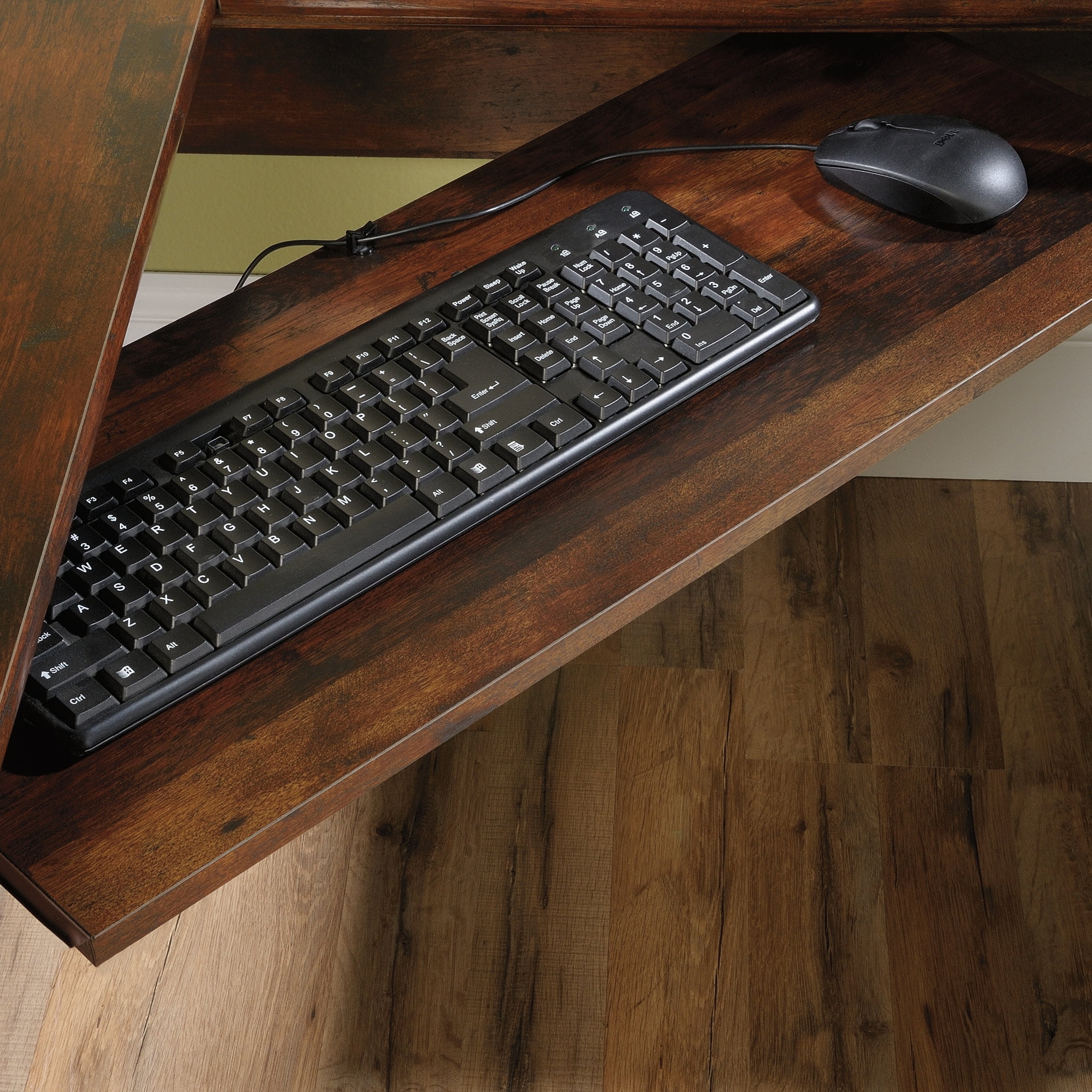 Sauder Harbor View Corner Computer Desk with Storage Curado Cherry Finish Walmart