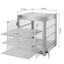 Commercial 3-Tier Food Warmer Cabinet - 800W Stainless Steel Display ...