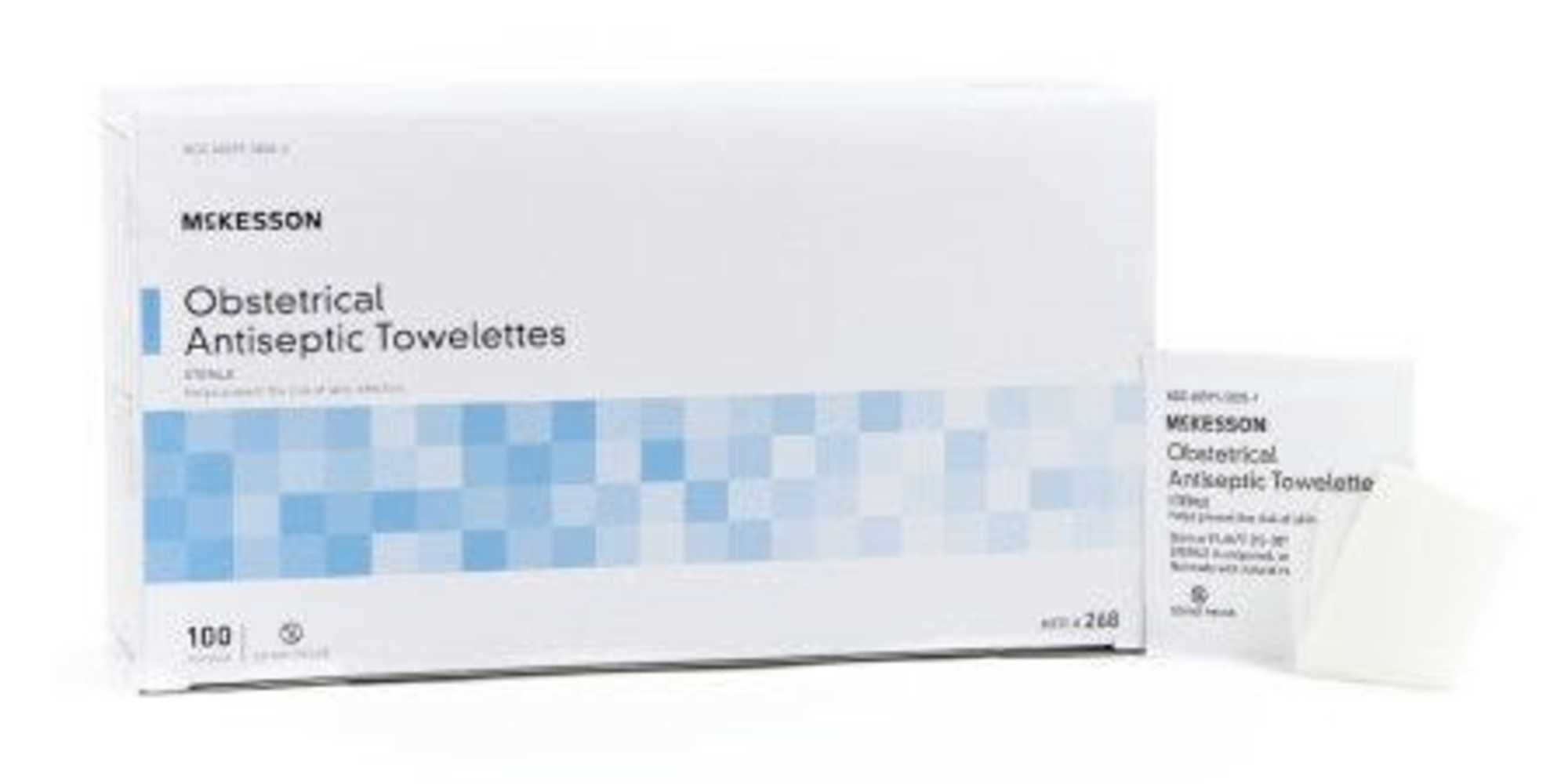 McKesson Obstetrical Antiseptic Towelettes, Clean Scent, Box of 100 ...
