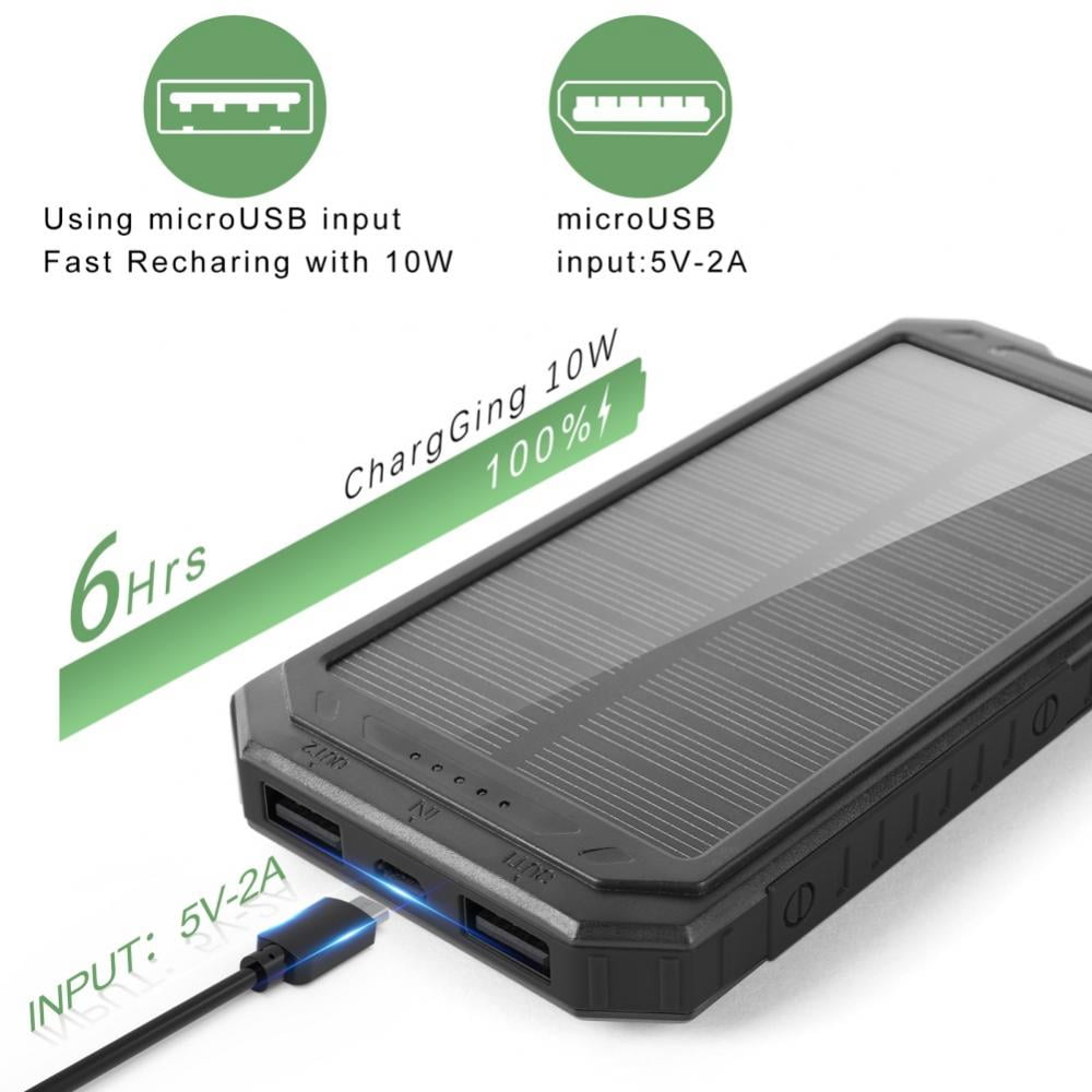 Waterproof 2000000mAh Dual USB Portable Solar Charger Solar Power Bank ...