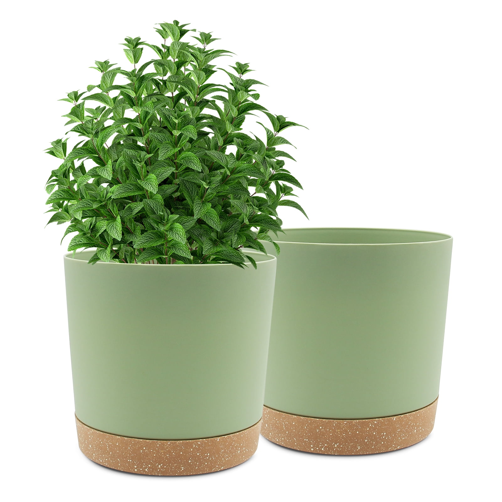 Click here for Qcqhdu 2 Pack Plant Pot  Green Plastic Indoor Plan... prices