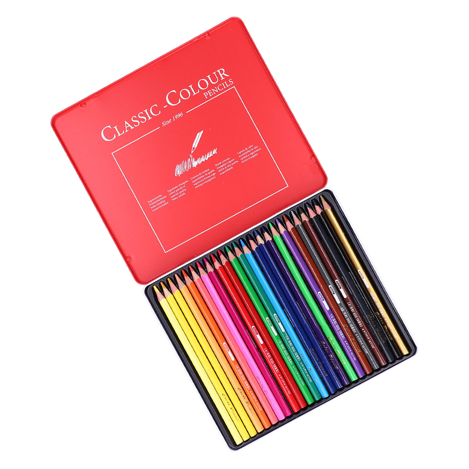 Oily Colored Pencil Uniform Color 4mm Pencil Sketch Pen Set With Iron Oily Colored Pencil Uniform Color 4mm Pencil Sketch Pen Set With Iron