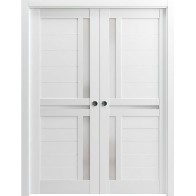 Sliding French Double Pocket Doors 64 x 84 inches | Veregio 7288 White ...
