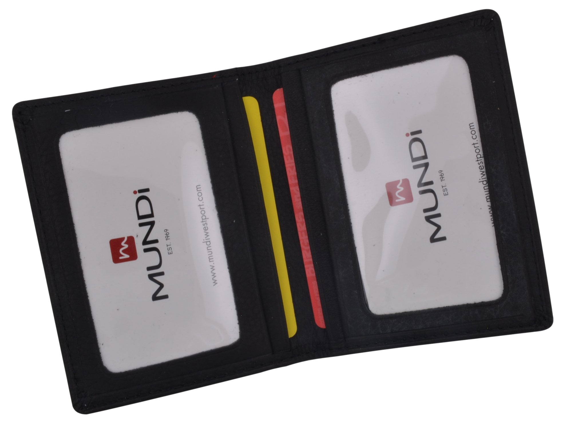 Mundi Leather Slim Thin Double ID Credit Card Case Holder Drivers ...