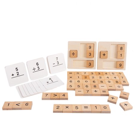 Kids Wooden Mathematics Toy Subtraction Count Blocks Early Development ...