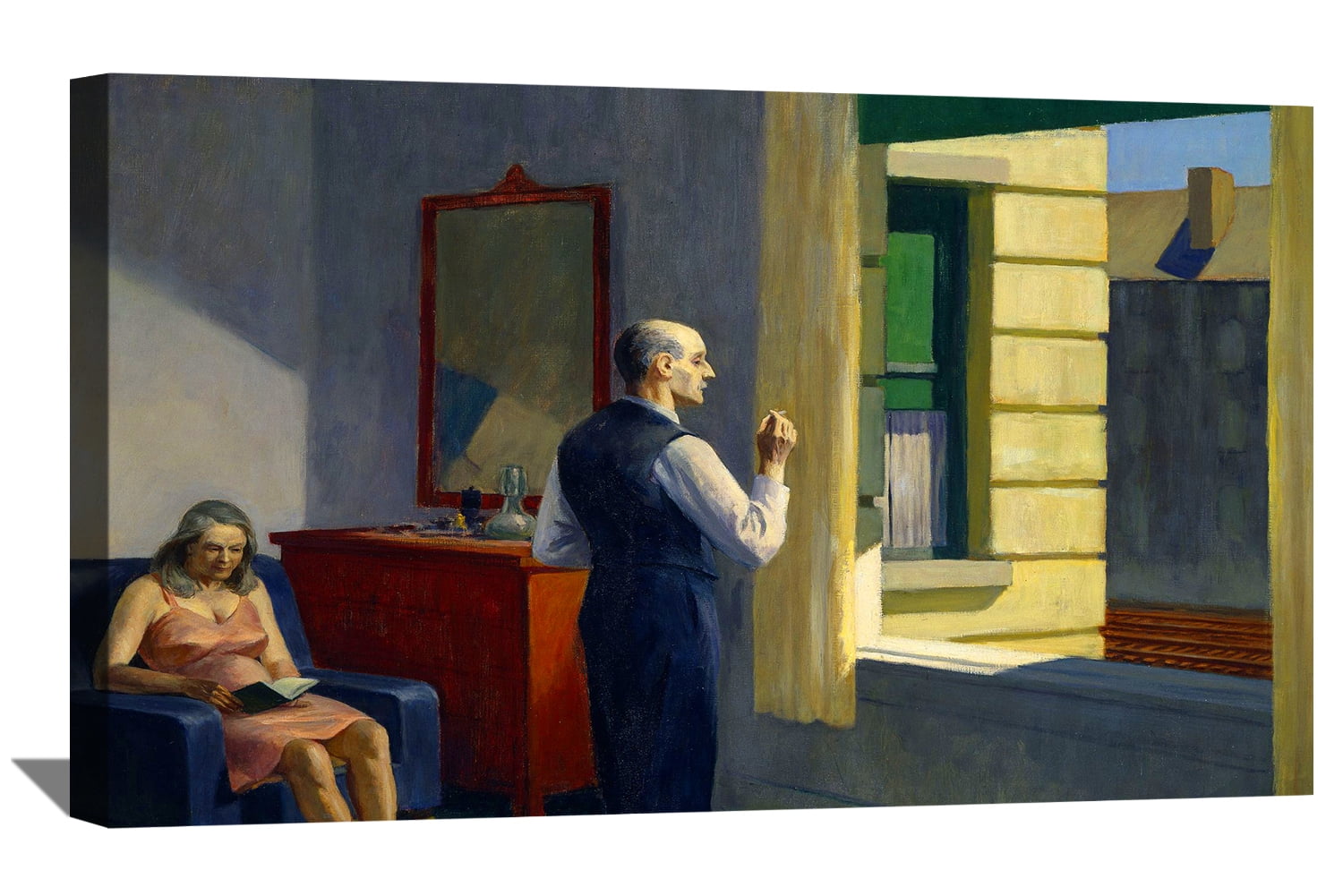 Edward Hopper Painting Art Print Hotel By A Railroad Canvas Art Framed ...