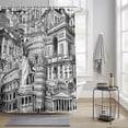 Black Abstract Art Shower Curtain for Bathroom, Classical World-famous ...