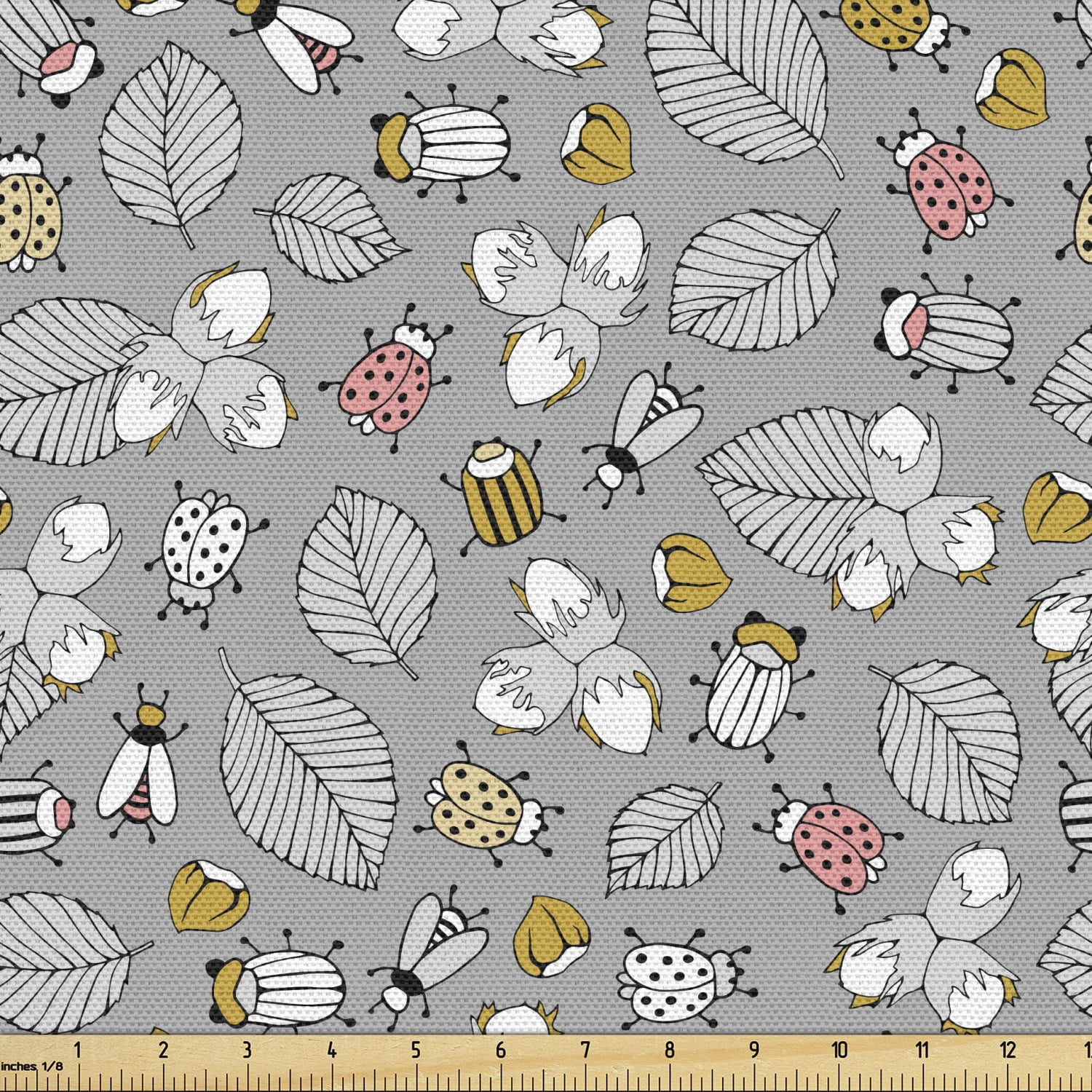 Nature Fabric by the Yard, Autumn Forest Concept with Fallen Leaves and ...