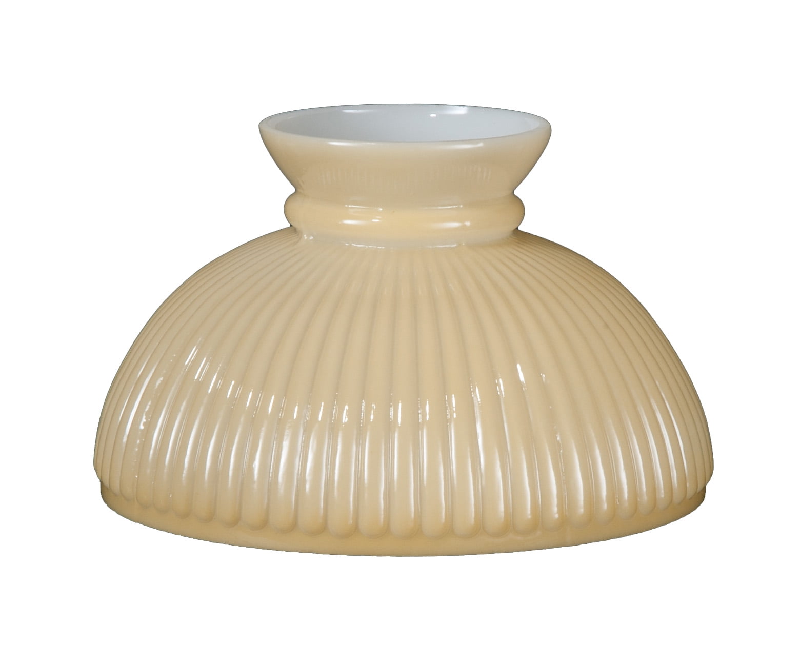 B&P Lamp Opal Glass Student Shade, Ribbed Design Nu-Gold Tint - Walmart.com