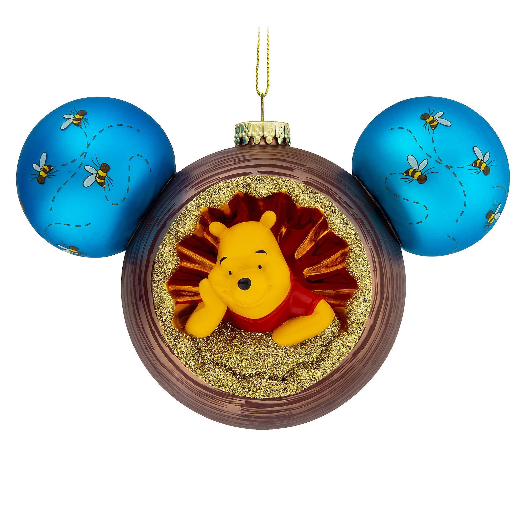 Disney Parks Mickey Icon Glass Ornament with Winnie the Pooh Owl New ...