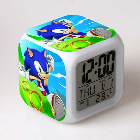 TOOAD Sonic The Hedgehog Kids Colorful Color Changing Digital Alarm ...