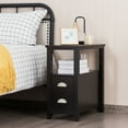 Gymax End Table Space-Saving Rectangular Bedside Table W/ 2 Drawers ...