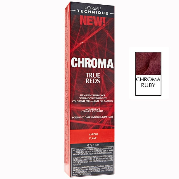 L'oreal Paris Chroma True Reds Permanent Hair Color, Chroma Ruby, 1.74 ...