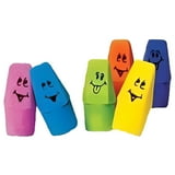Fun Express Neon Funny Face Pencil Top Erasers, Bulk Pack, Rubber, 144 ...