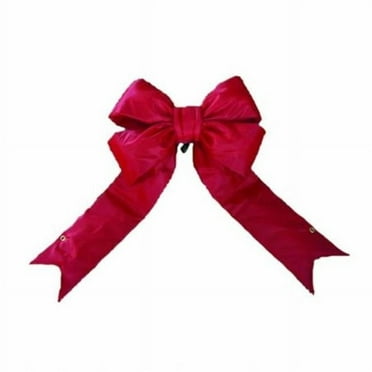 Big Red Christmas Outdoor Bows, Heavy Duty Red Nylon Bow with Gold Trim ...
