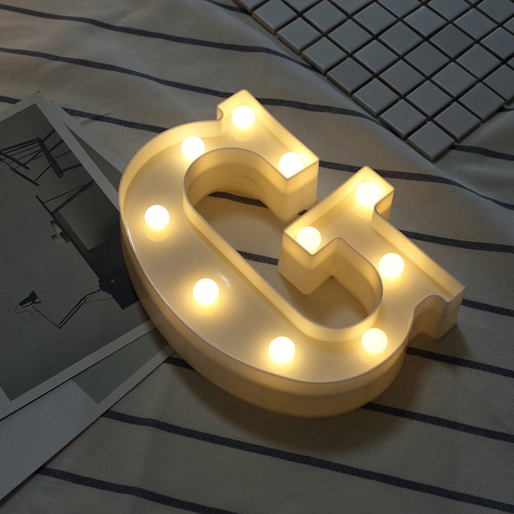 Ganfancp Alfabeto Led Letra Luces Light Up Blanco Letras de Plástico de ...