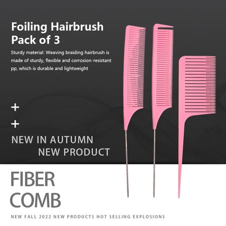 Pack of 3 Weaving Highlighting Hairbrush Barber Sectioning Teasing ...