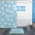 Bath Curtain & 66x72in Non-Slip Bath Mat Set 12-Grommet Shower Curtain ...