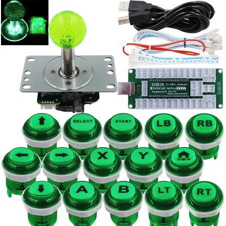 SJ@JX Arcade Game Controller USB Encoder DIY Kit Cherry MX Microswitch Lamp Button 4-8way ...
